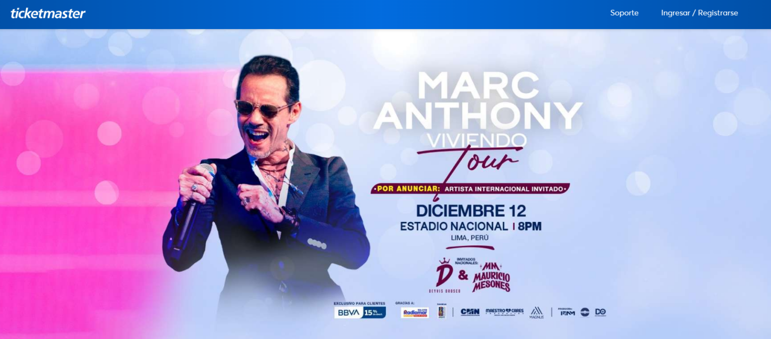 TICKETMASTER | Entradas Marc Anthony en Lima 2023: ¿Aún quedan tickets?